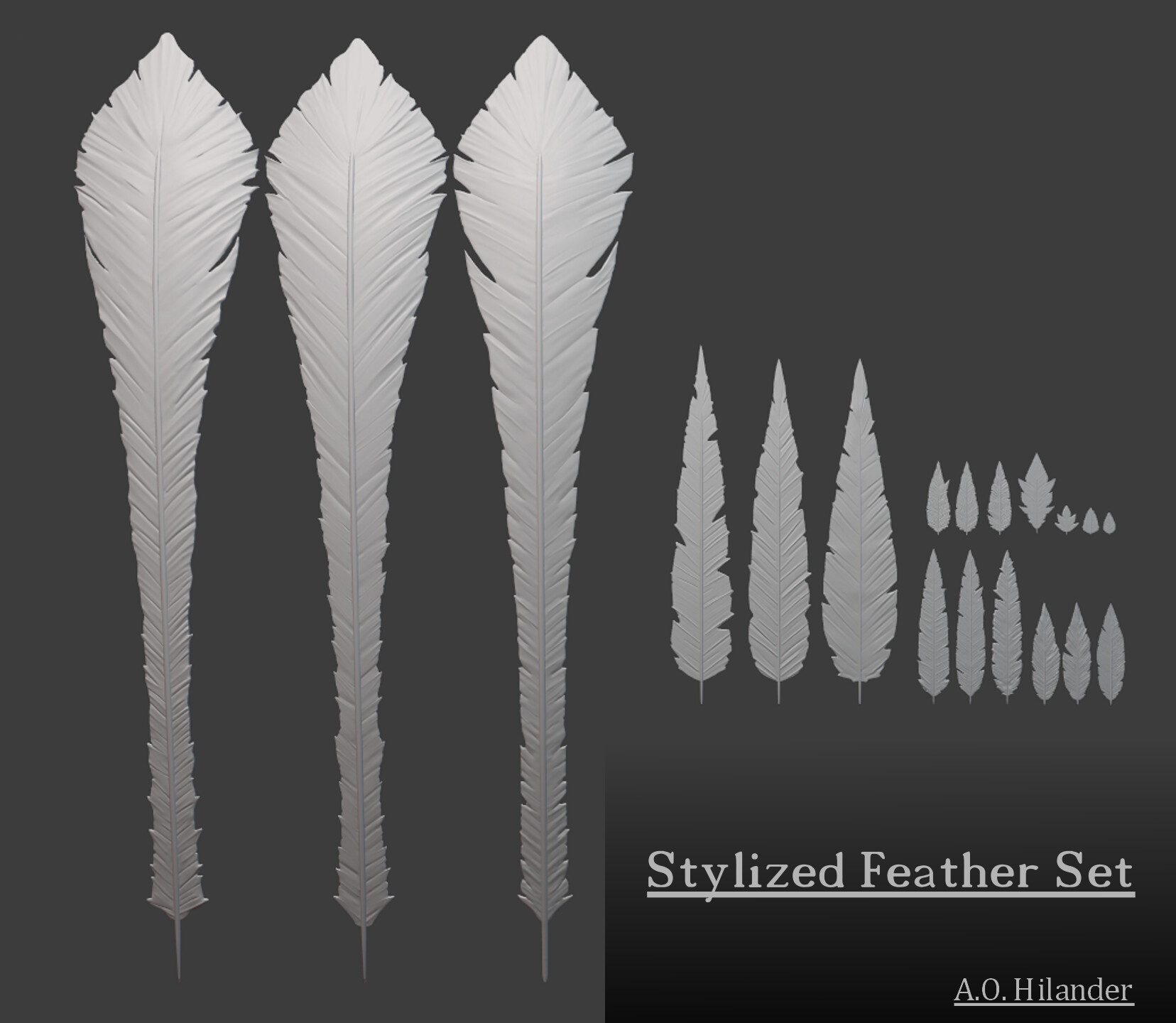 ArtStation - Stylized Feather Sculpt Set