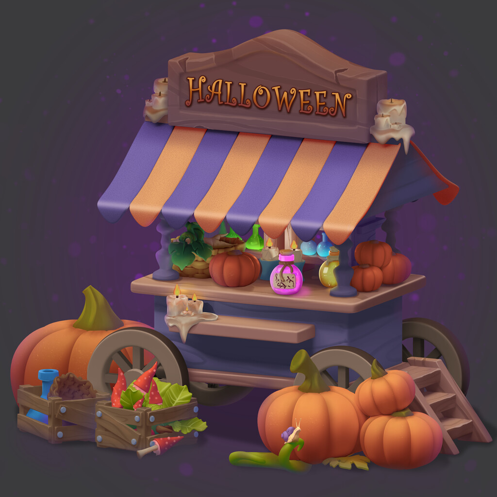 ArtStation - Halloween shop props