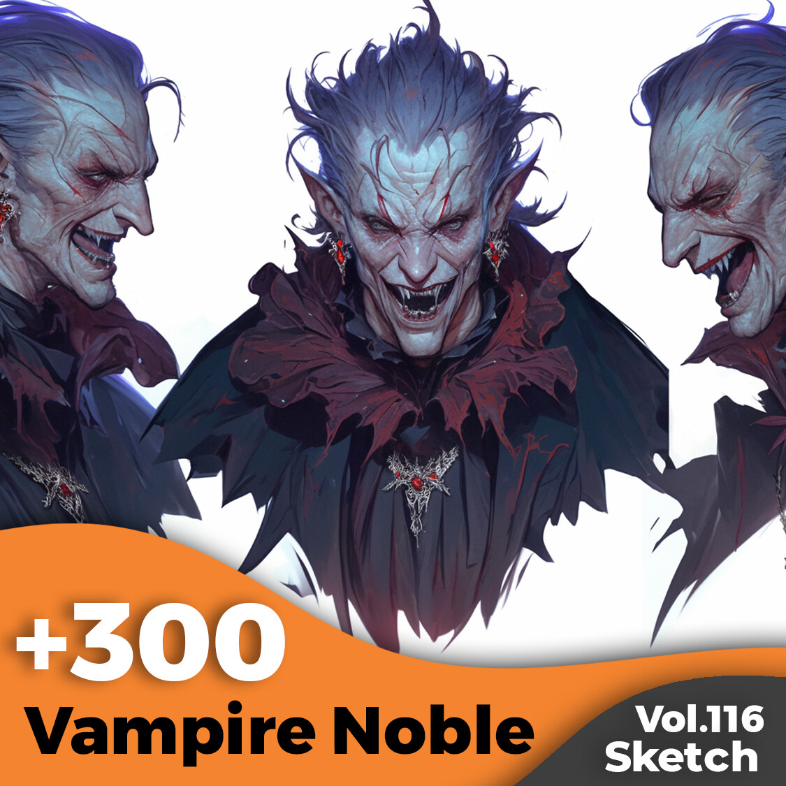 Concept Art - +300 Vampire Noble Sketch Reference(4k)