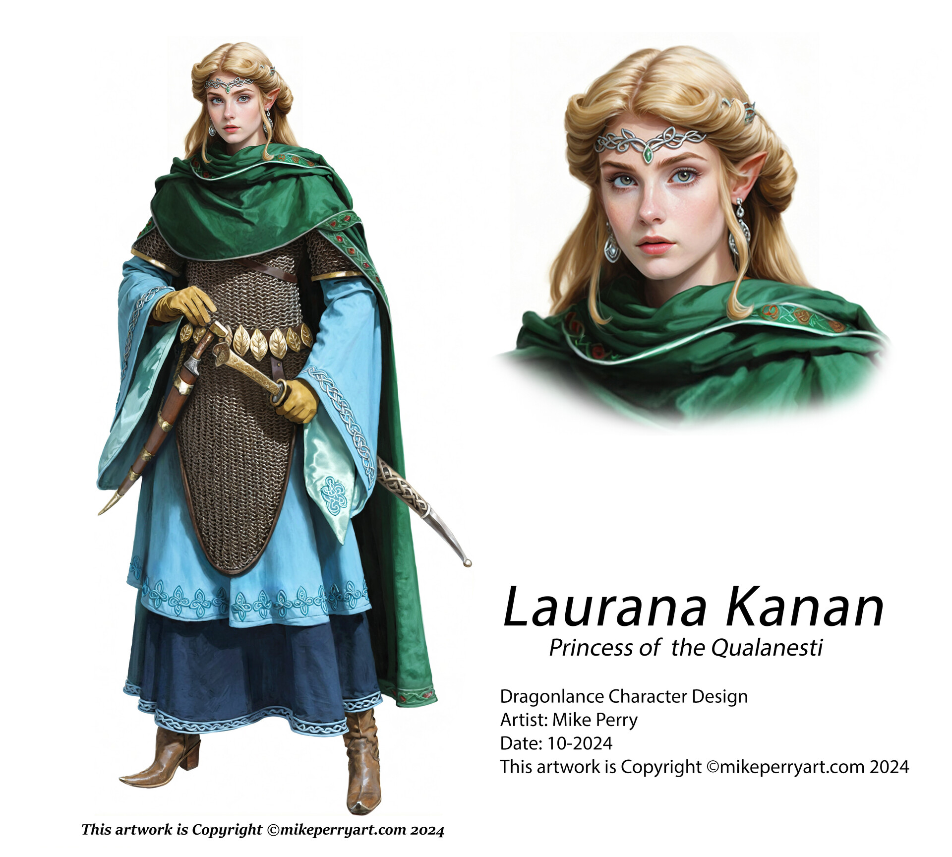 mike perry art.com - Laurana Kanann, Elven Princess and main Heroine of ...