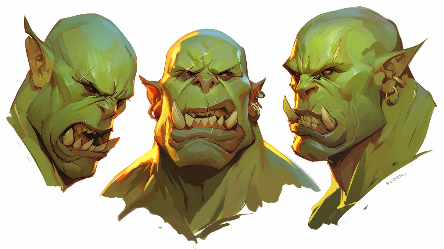 Concept Art - +300 ORC Warlords Sketch Reference(4k)