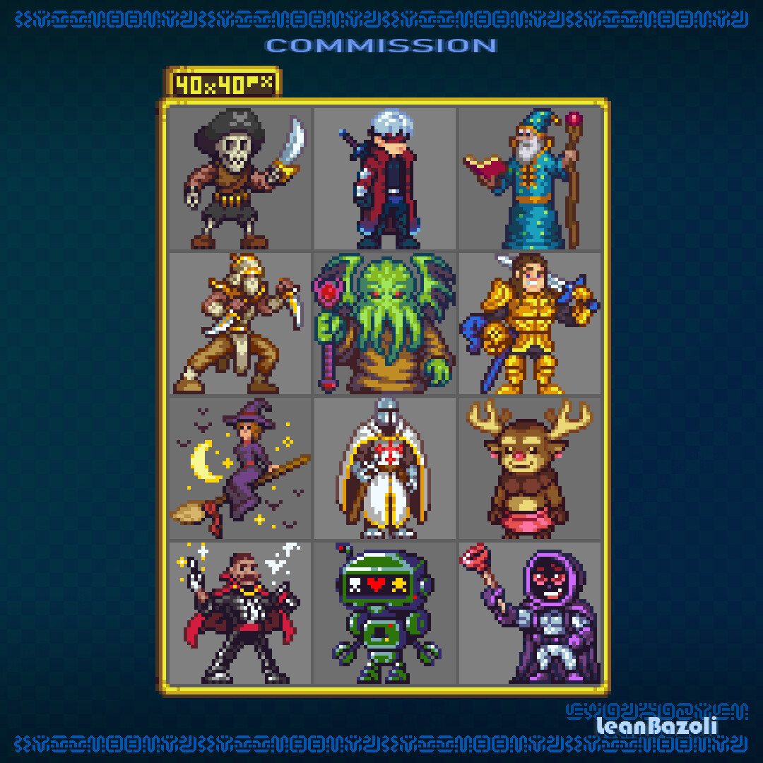 ArtStation - Characters Samples - 40px By Lean Bazoli