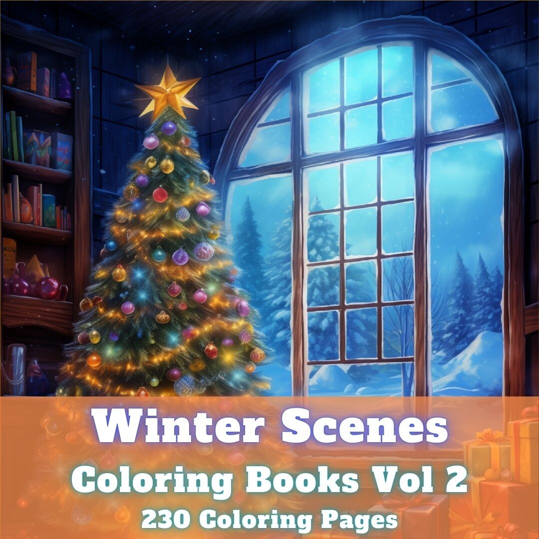 kimlong lehoang - Vol 2 - 230 Pages Winter Scenes Coloring Book, Winter ...