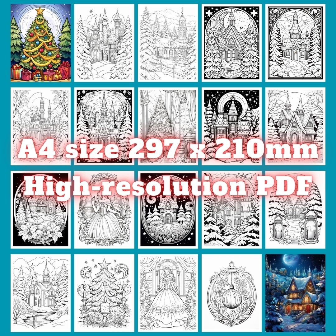kimlong lehoang - Vol 2 - 230 Pages Winter Scenes Coloring Book, Winter ...