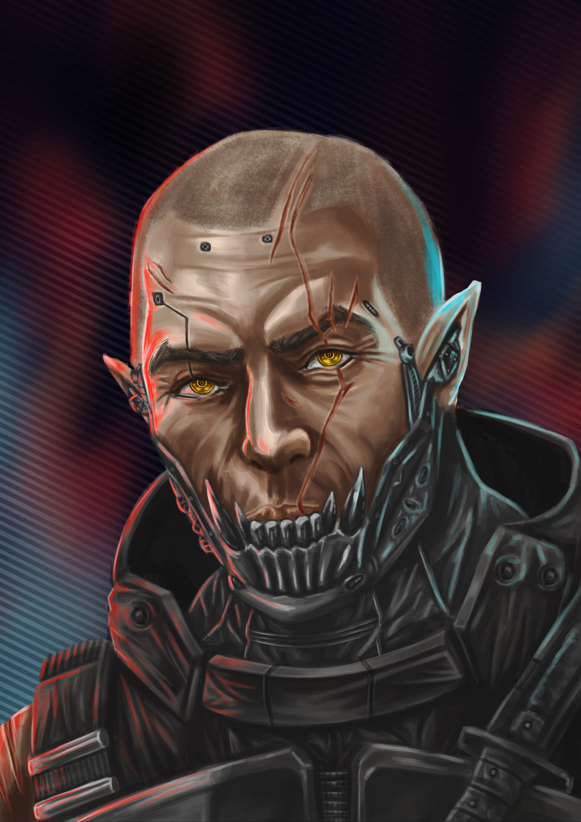 ArtStation - Shadowrun Ork Street Samurai