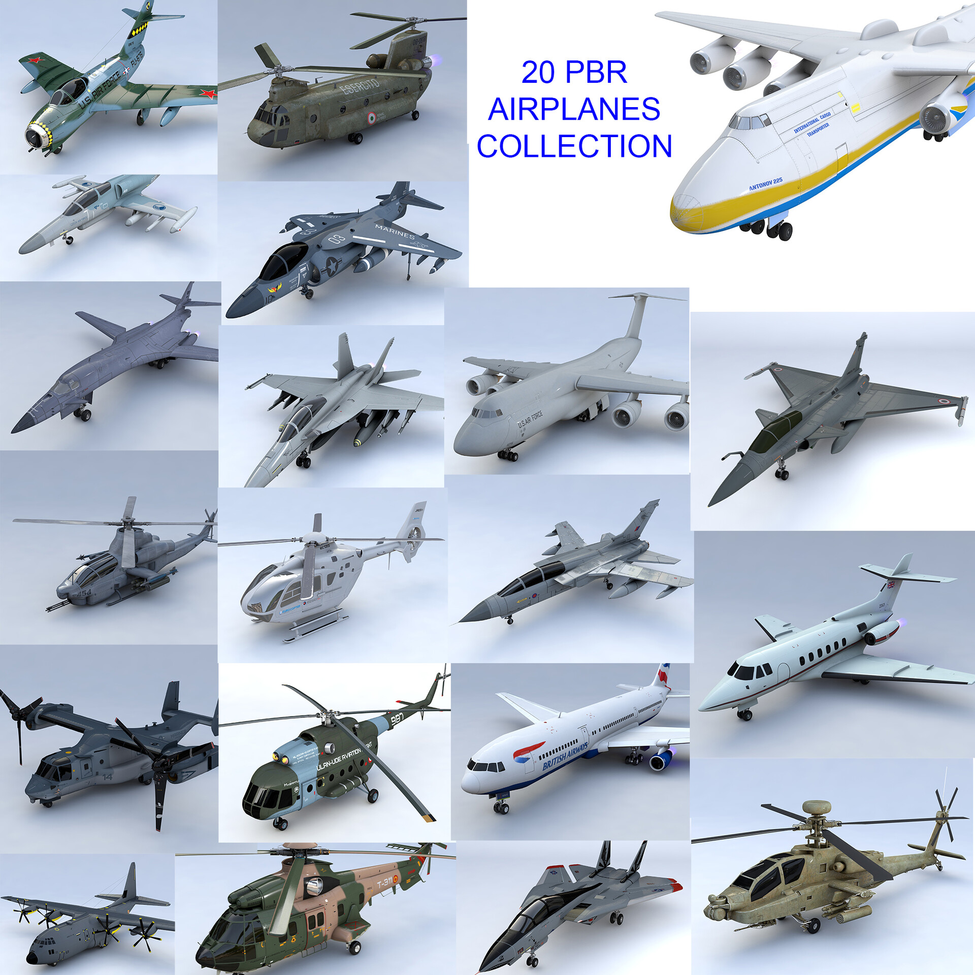 ArtStation - 20 Aircraft 3d models