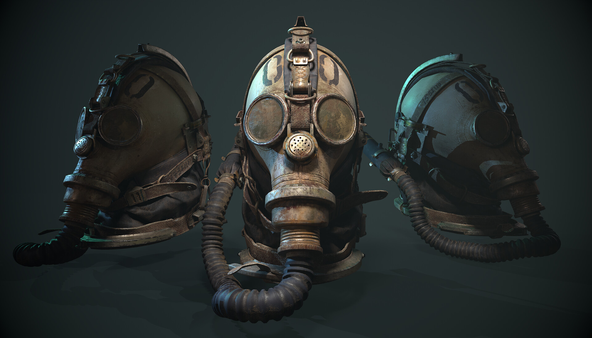 ArtStation - 战损版！防毒面罩gas mask