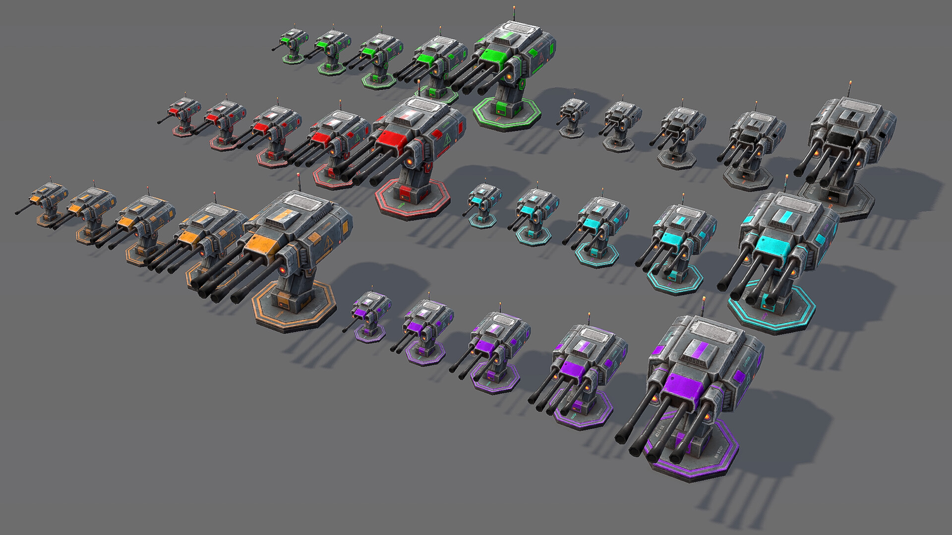 Daniel Akbari - Unity Asset Store: Low-Poly Flak Turret