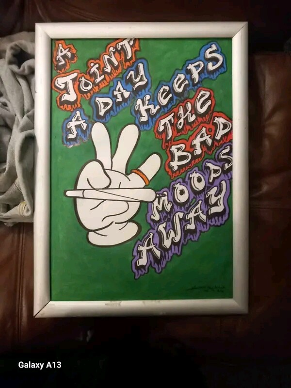 ArtStation - Jenksies a joint a day keeps thel bad moods away acrylic ...