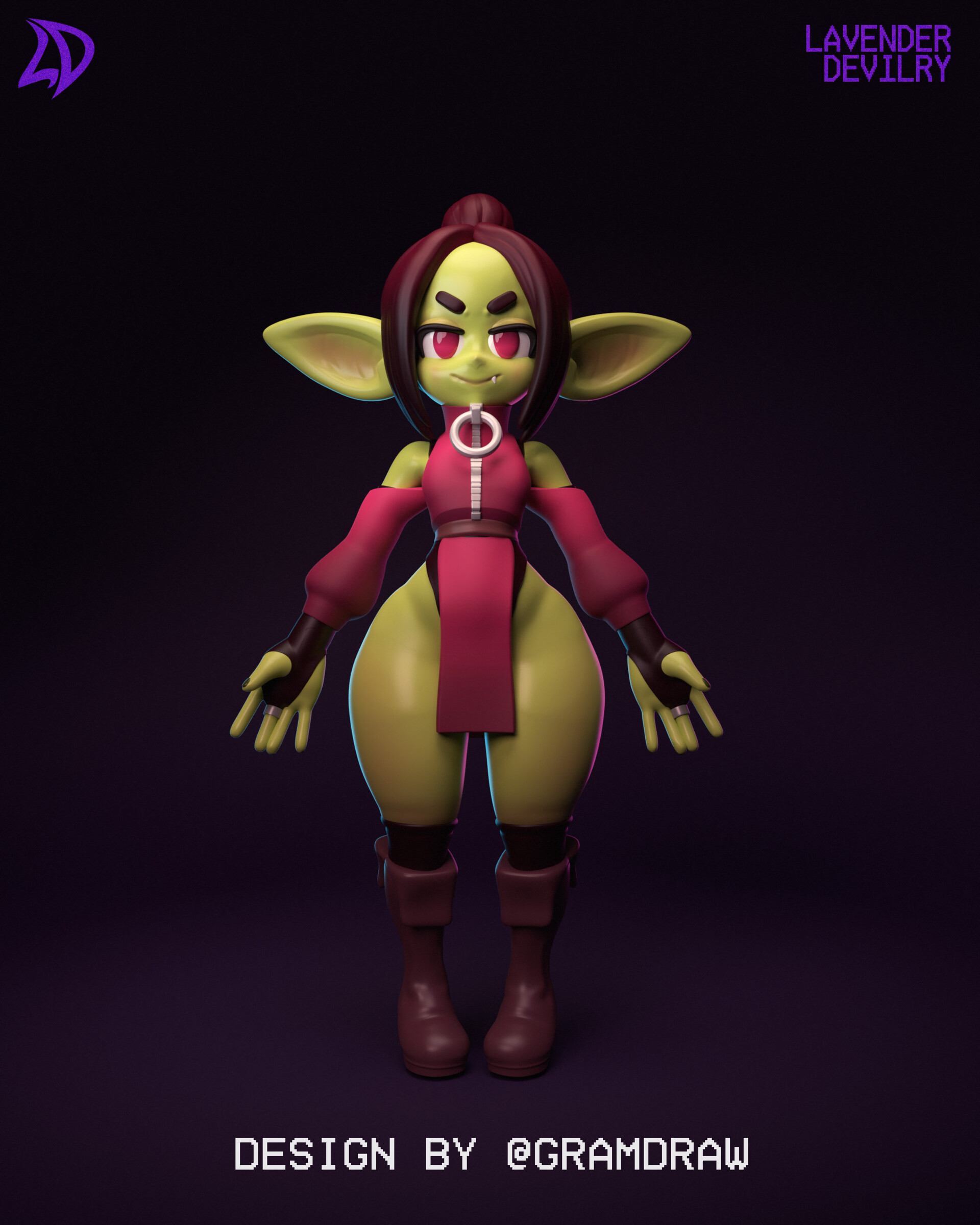 Lavender Devilry - Gram the Goblin, Free 3D printable model