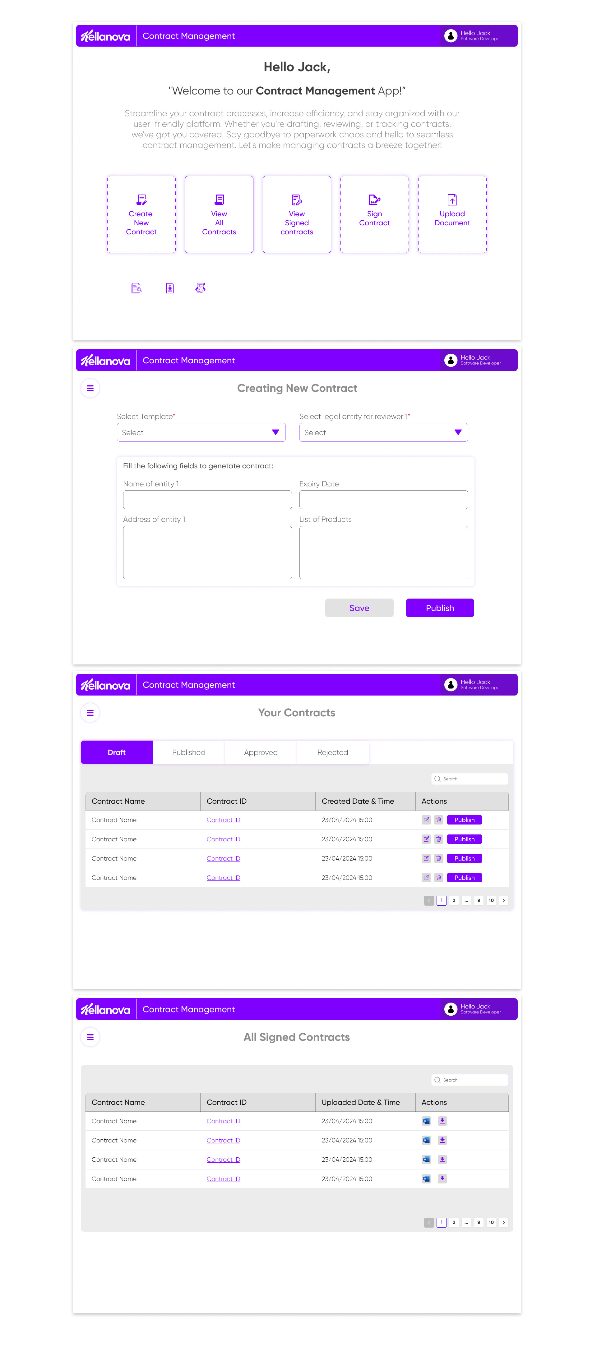 Nikhil Kumar - Contract Management App Web UI