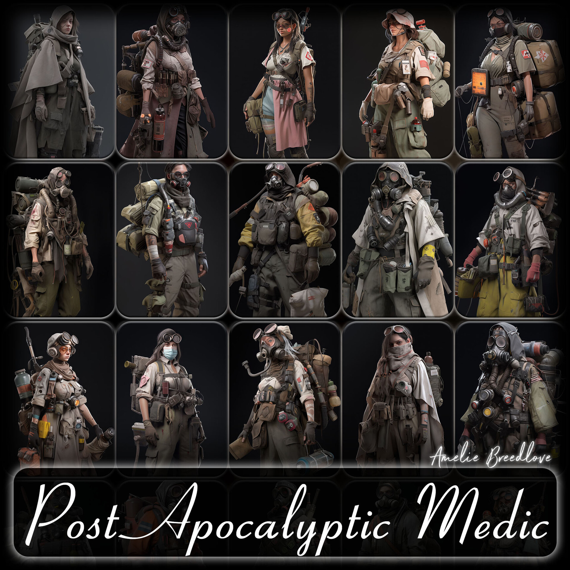 Amelie Breedlove - 200 Post Apocalyptic Medic Reference Pack | 4K | v.10