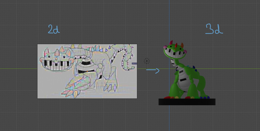 3D Univers - pianosaurus from: (Poppy Playtime)