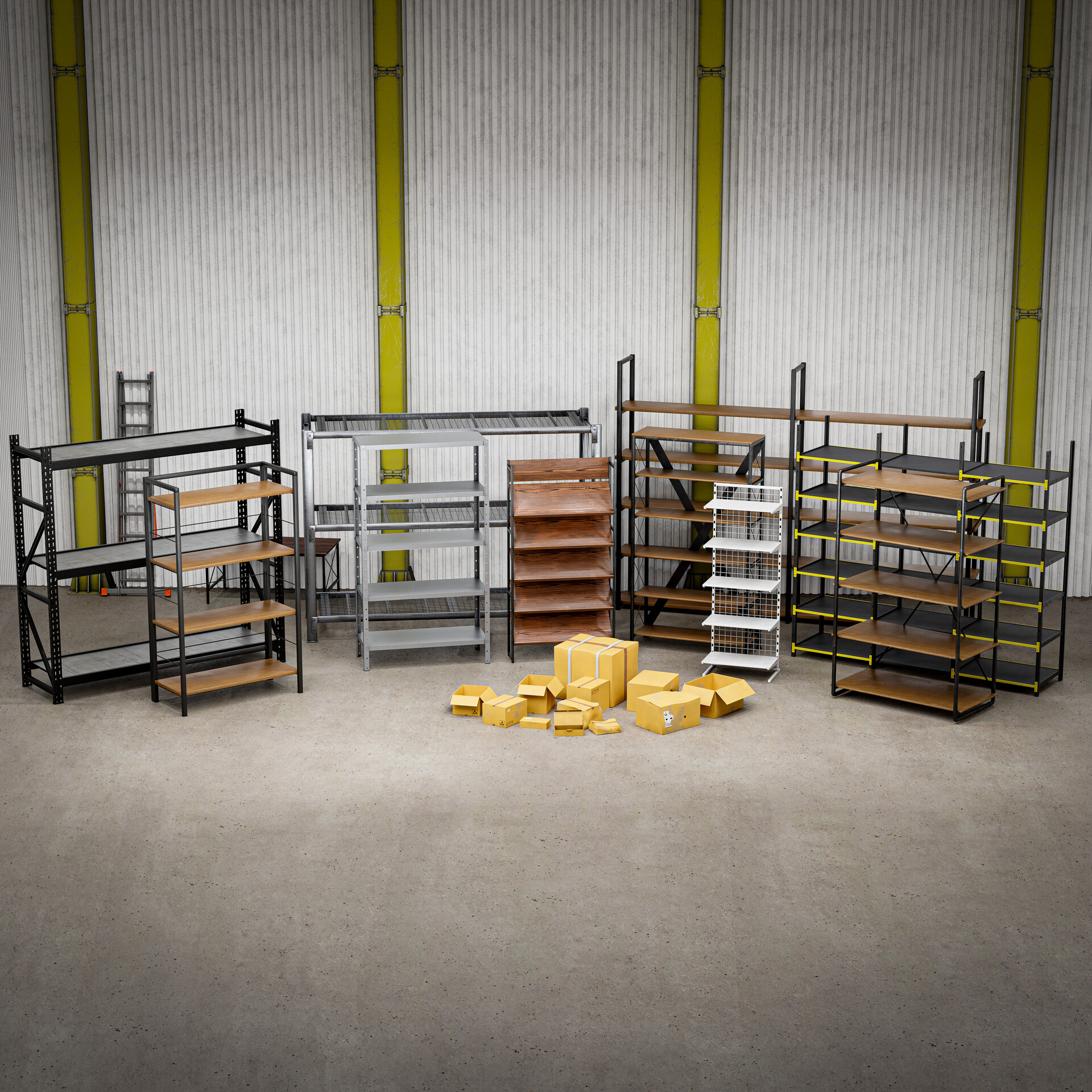 ArtStation - Shelving/Cardboard Boxes Asset Pack