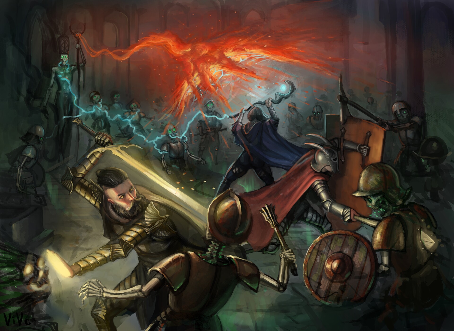 ArtStation - Party fight scene