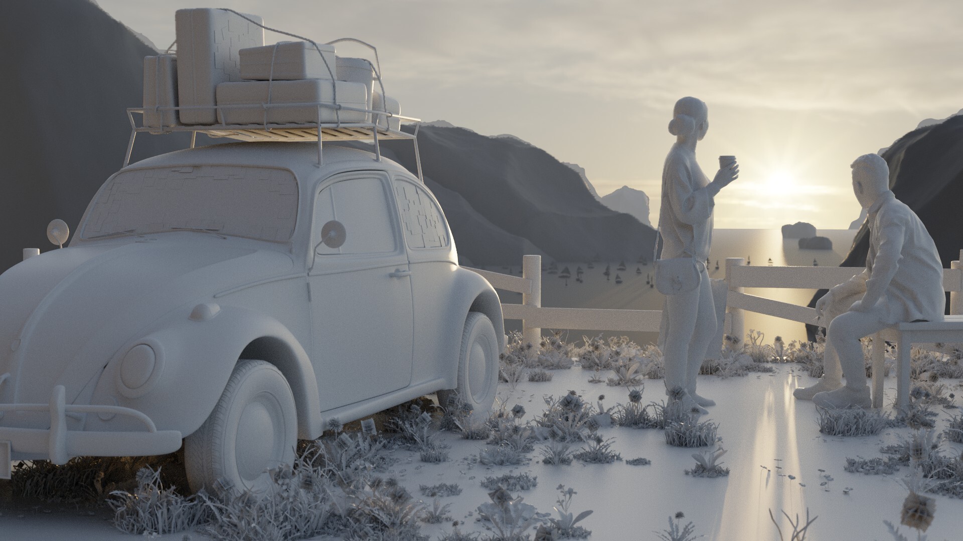 ArtStation - VW Beetle (fusca) '63 - WIP Car render challenge