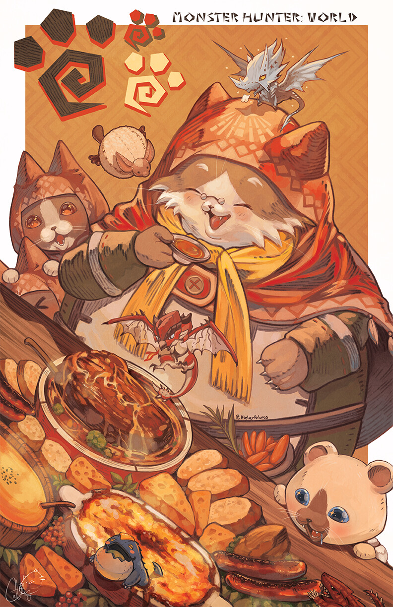 ArtStation - Grammeowster Chef from Monster Hunter World