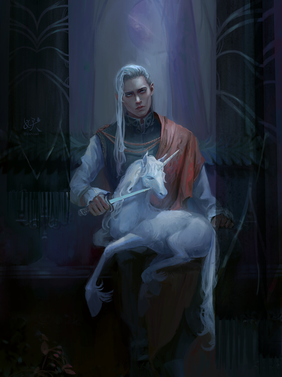 ArtStation - Auberon Muircetach and the Unicorn