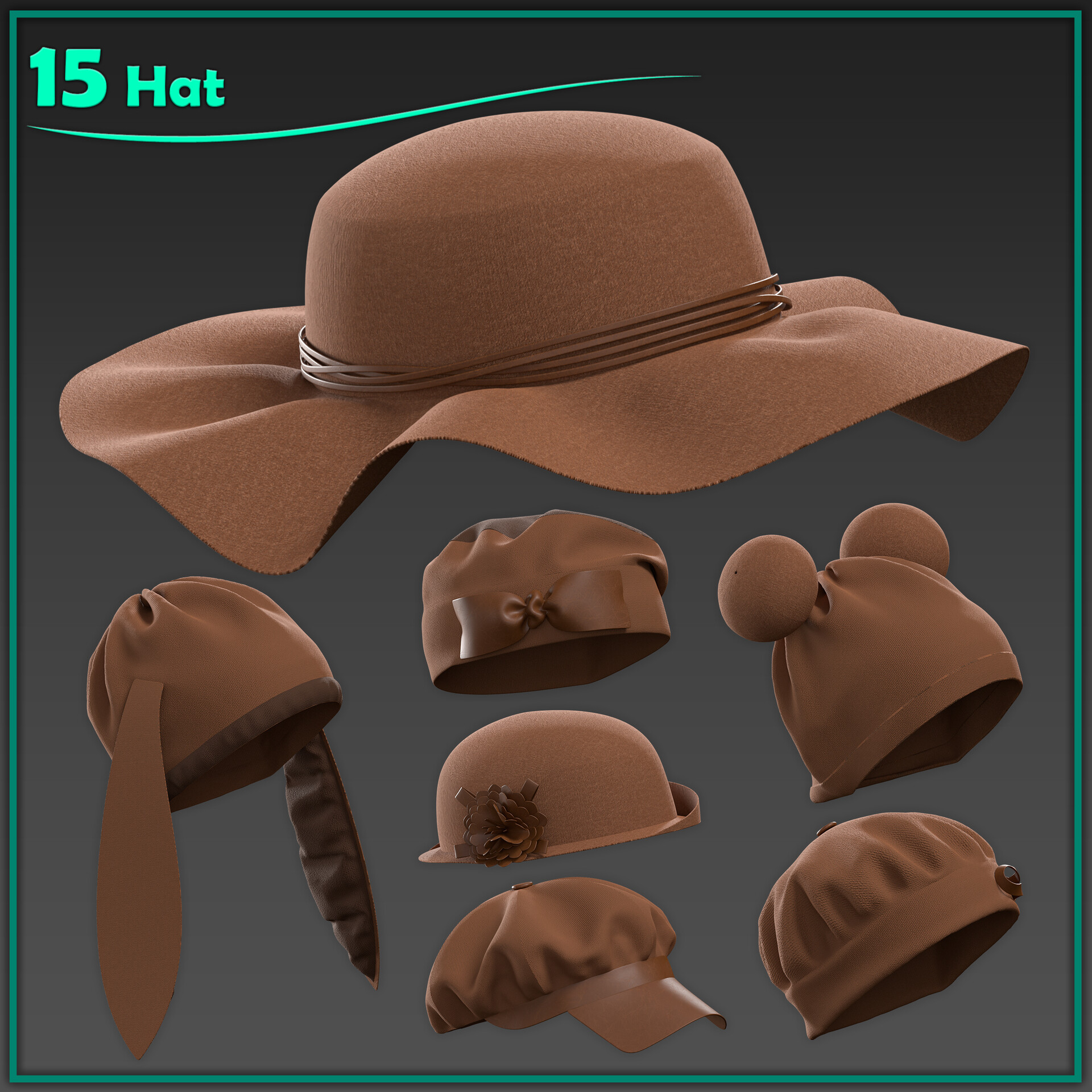 ArtStation - 15 female hat
