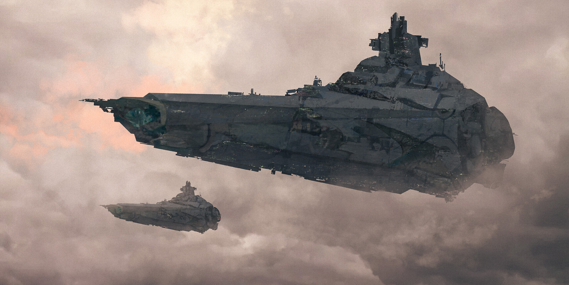 ArtStation - Battleship Destroyer- concept sketch