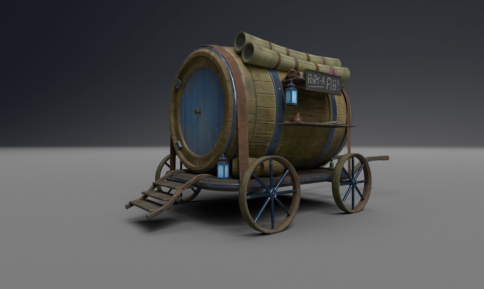 ArtStation - Fantasy Caravan - “Port-A-Pub”