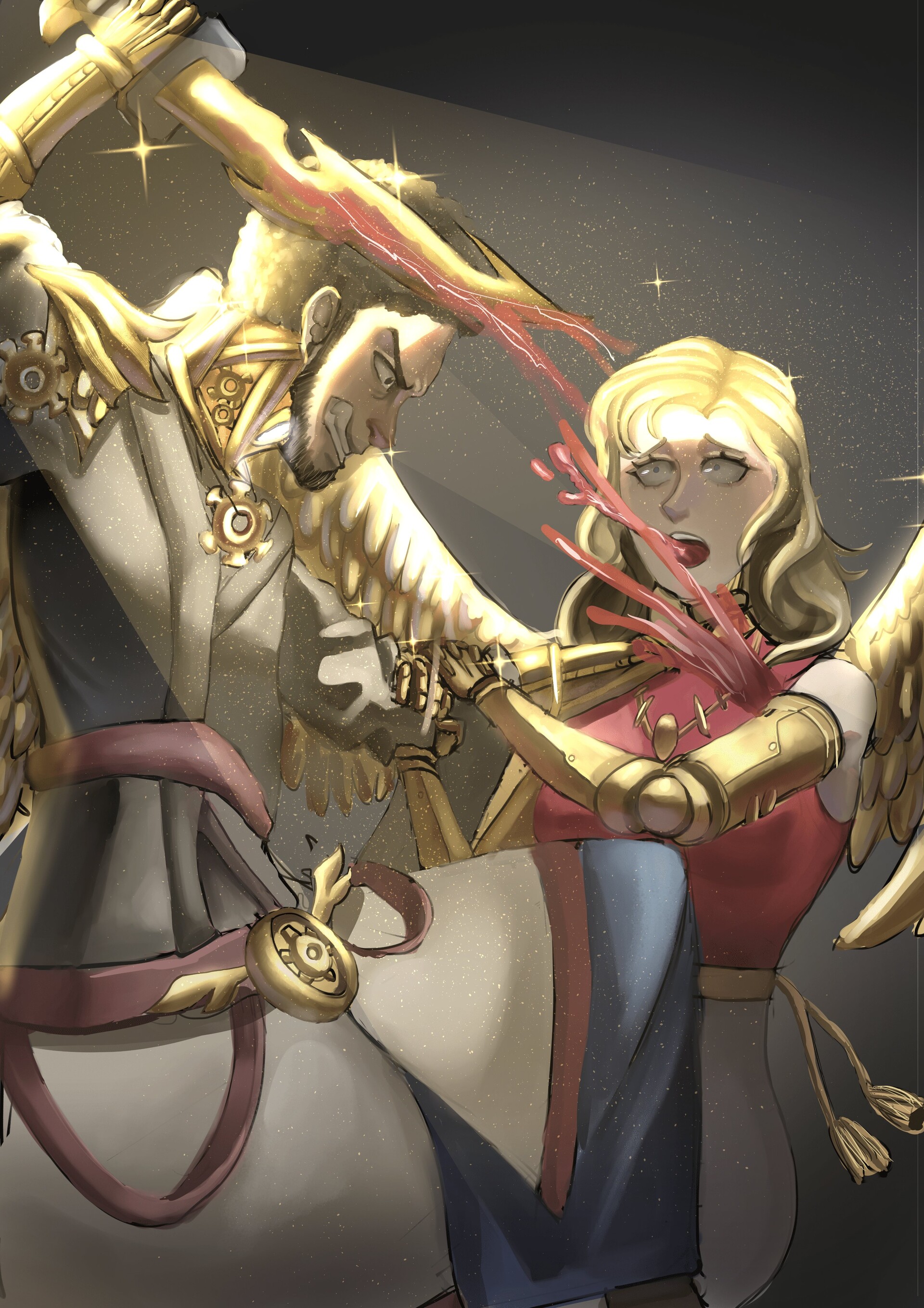 ArtStation - SCP 8600: Her Golden Wings Covered In Blood