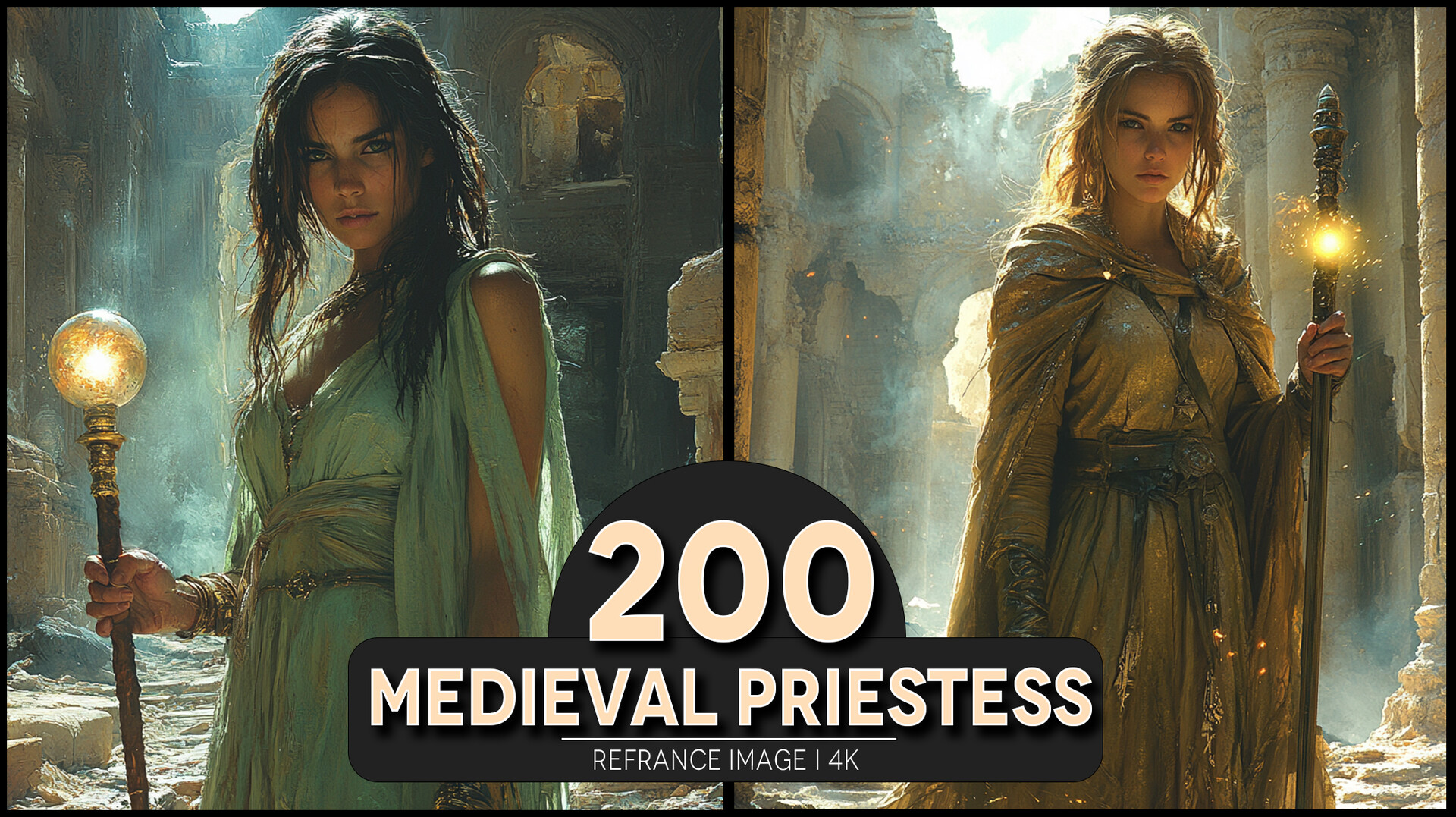 Pixel Ref - Medieval Priestess 4K Reference/Concept Images