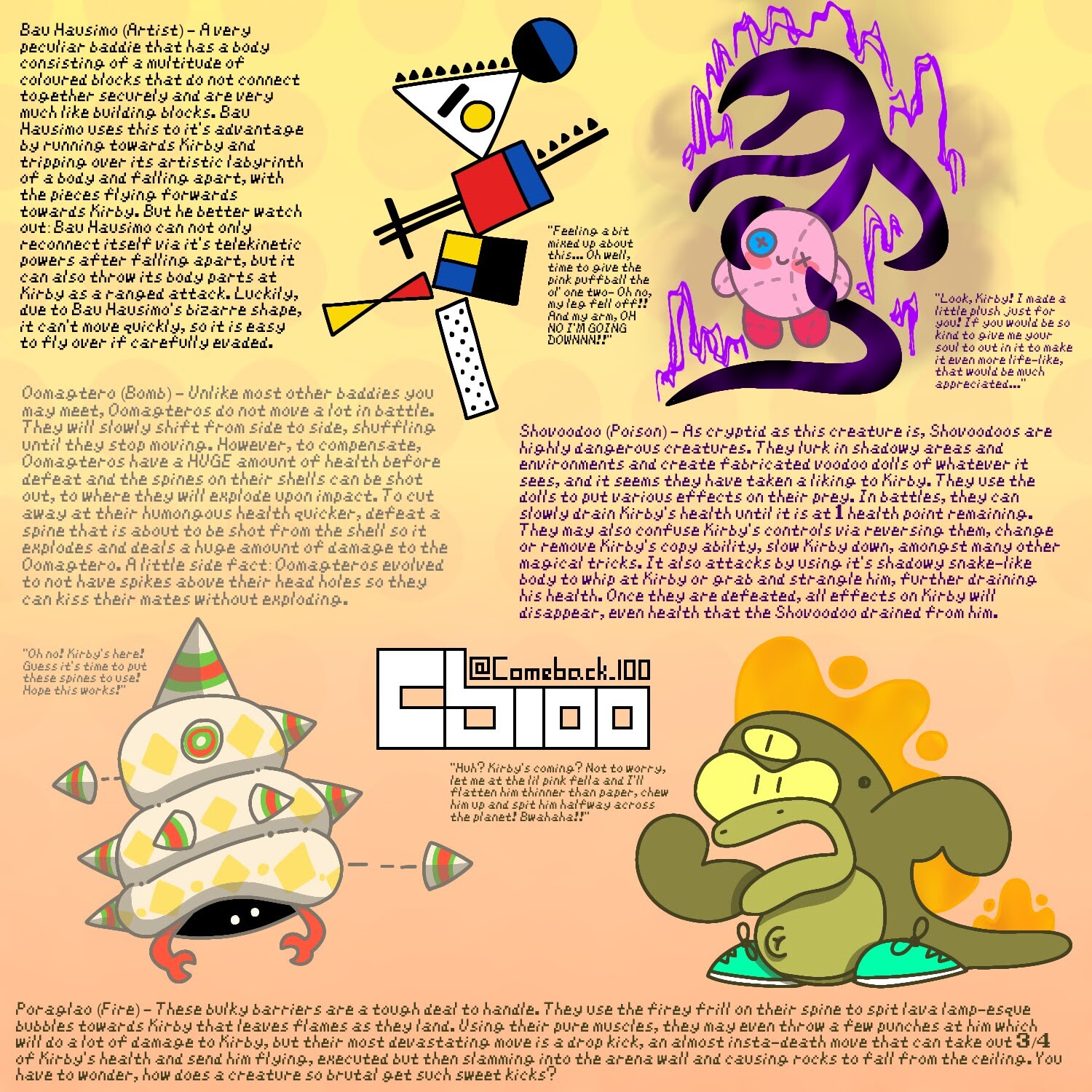 ArtStation - Kirby custom mini-boss concepts: Bau Hausimo, Shovoodoo ...