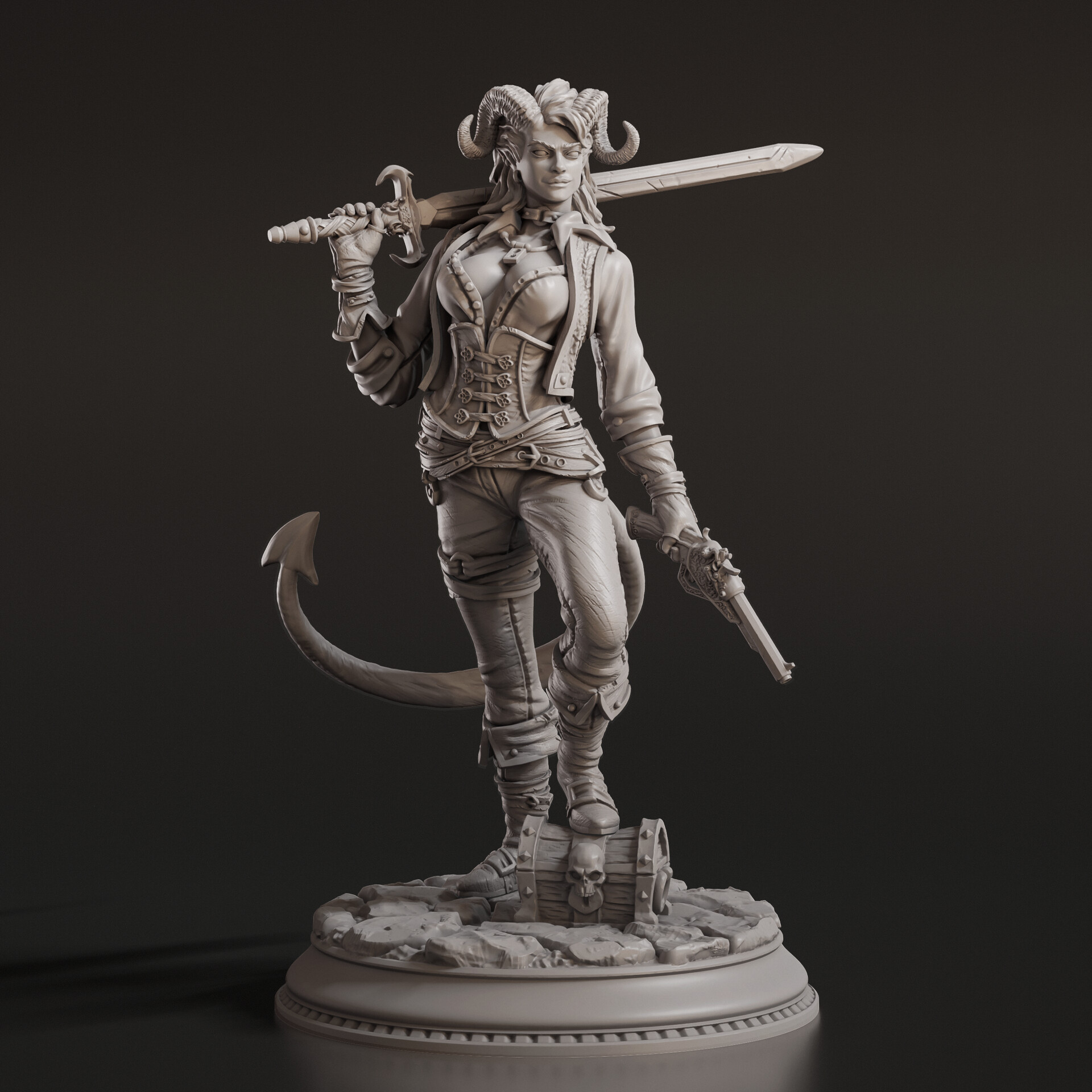 ArtStation - Syntheia the Daring - Tiefling Scoundrel - DM Stash
