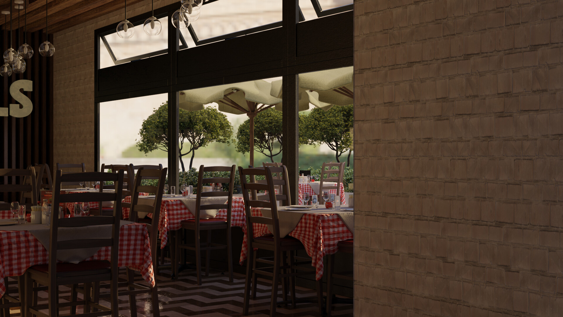 ArtStation - A small restaurant I made in blender