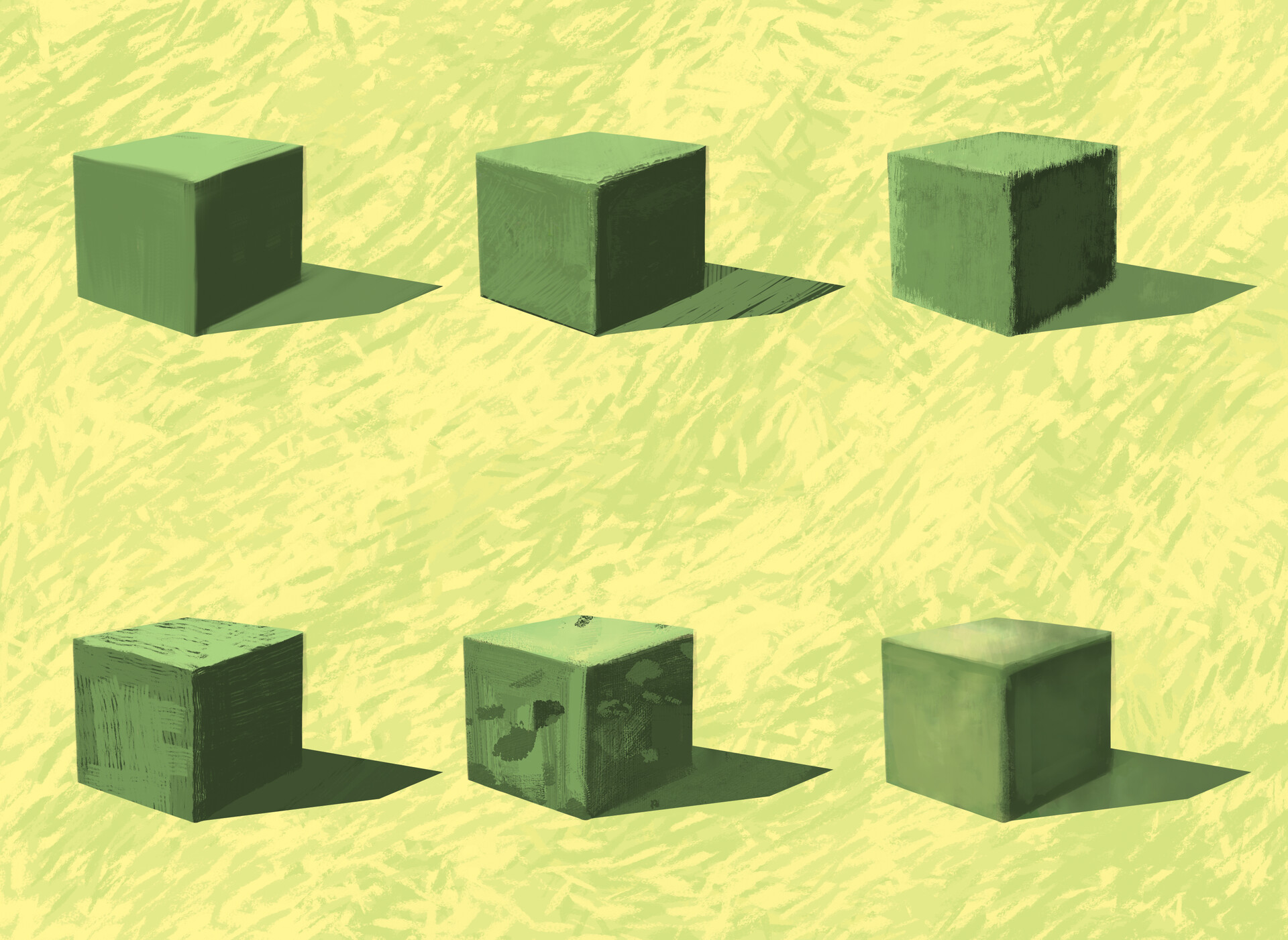 ArtStation - Study textures and forms on cubes