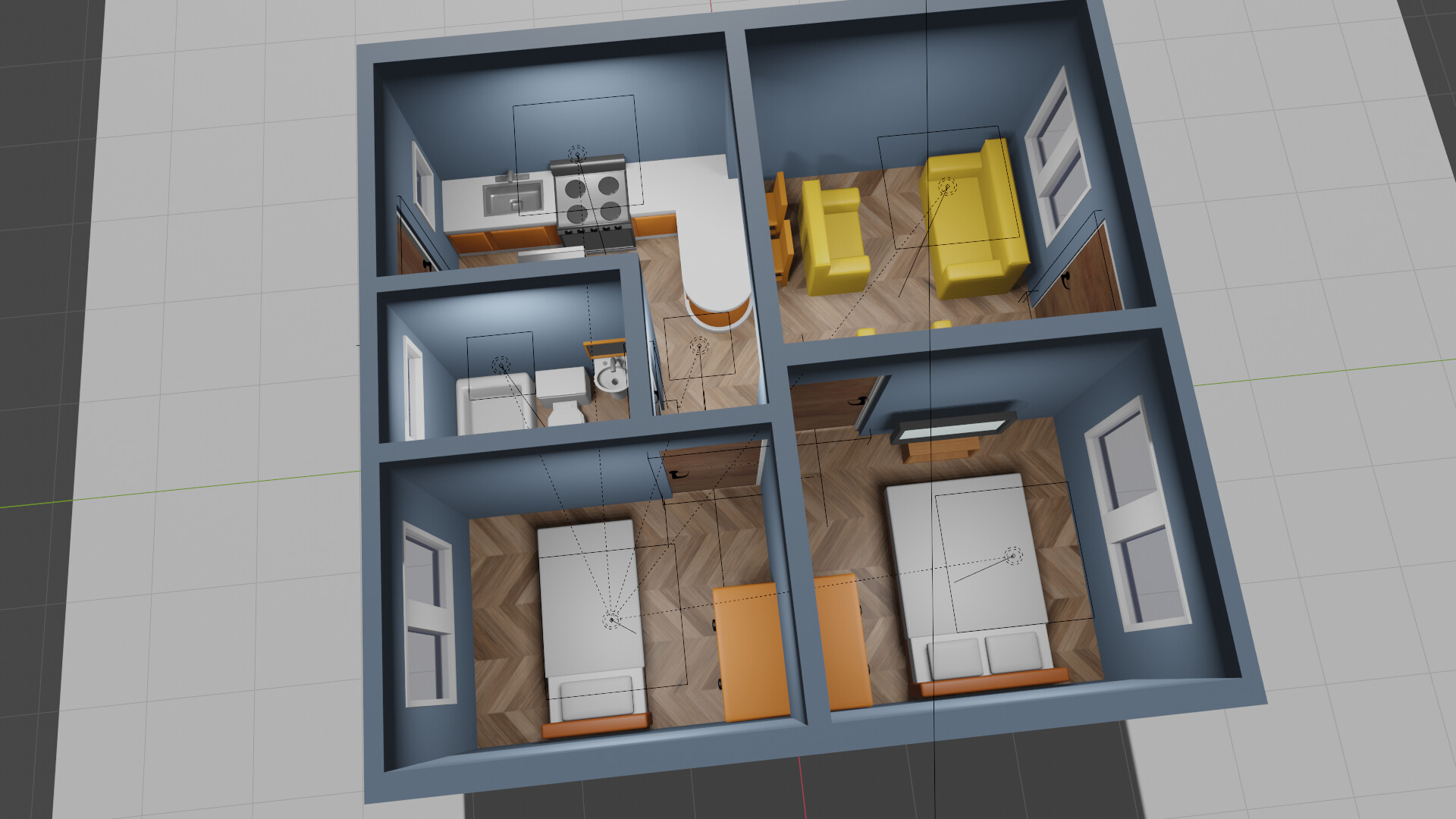 ArtStation - Modelado de casa. De plano 2d a 3d