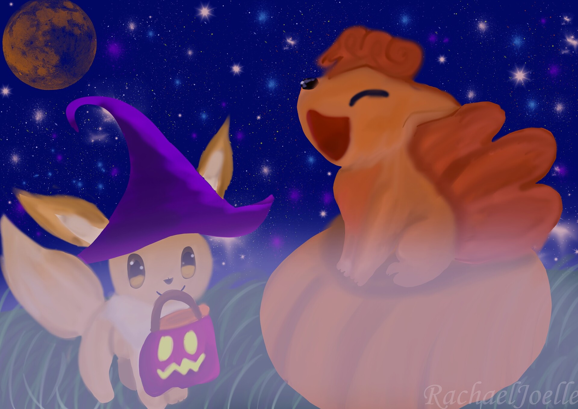 ArtStation - Eevee and Vulpix Halloween -2022