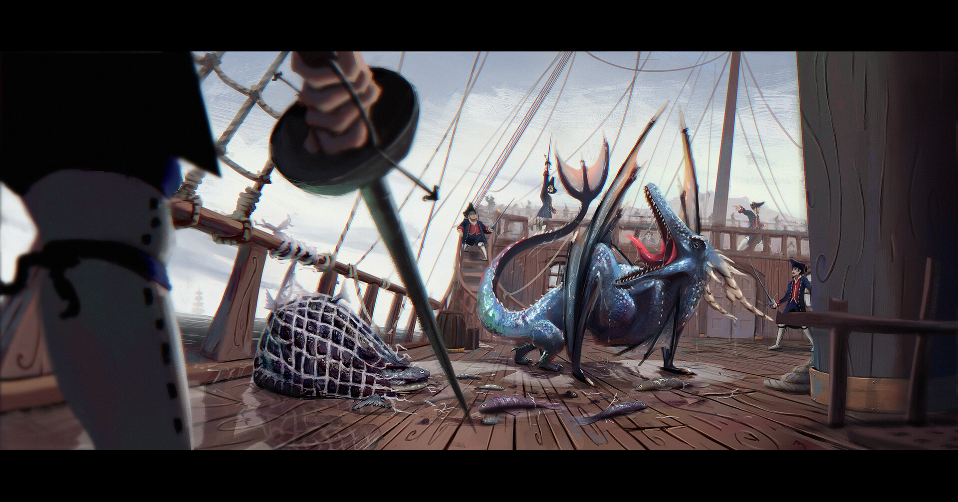 ArtStation - Sea Drake Stealing Fish