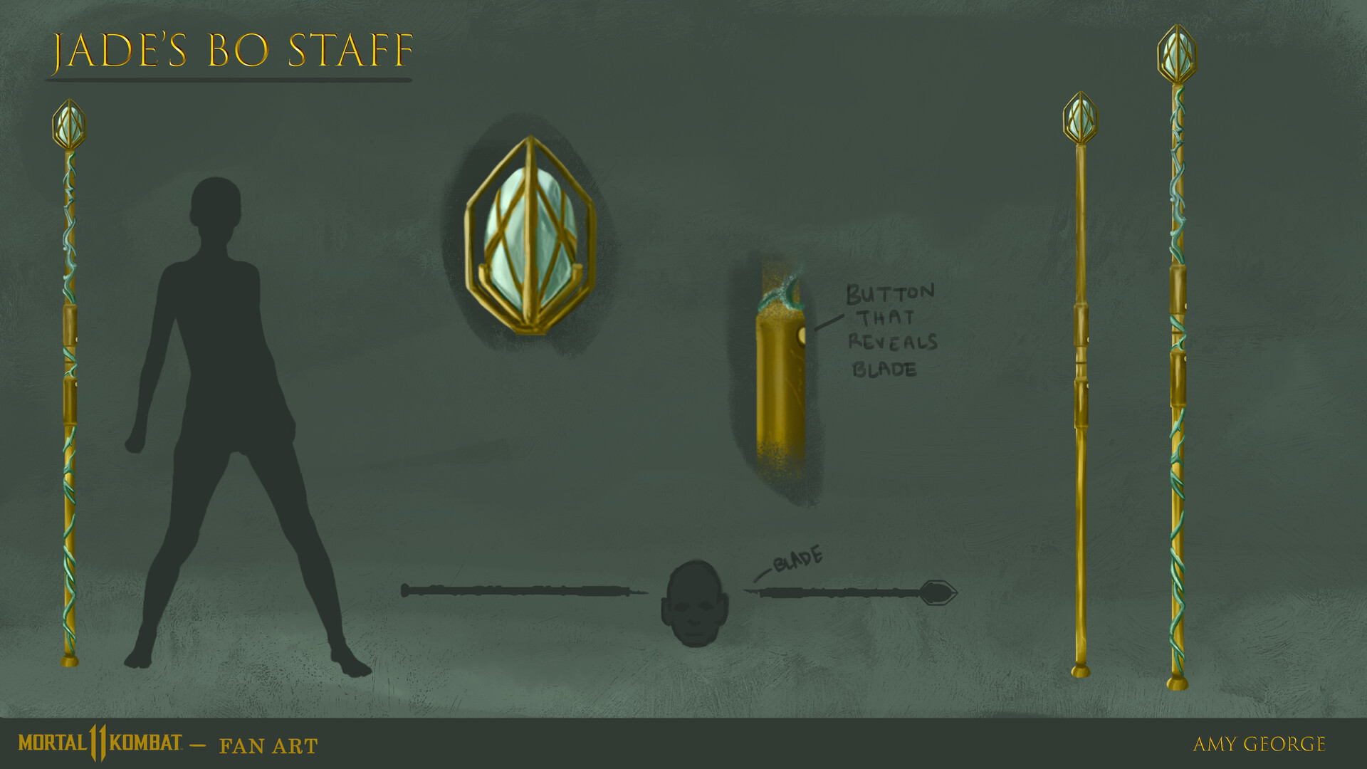 ArtStation - Mortal Kombat 11 - Jade's Bo Staff Redesign