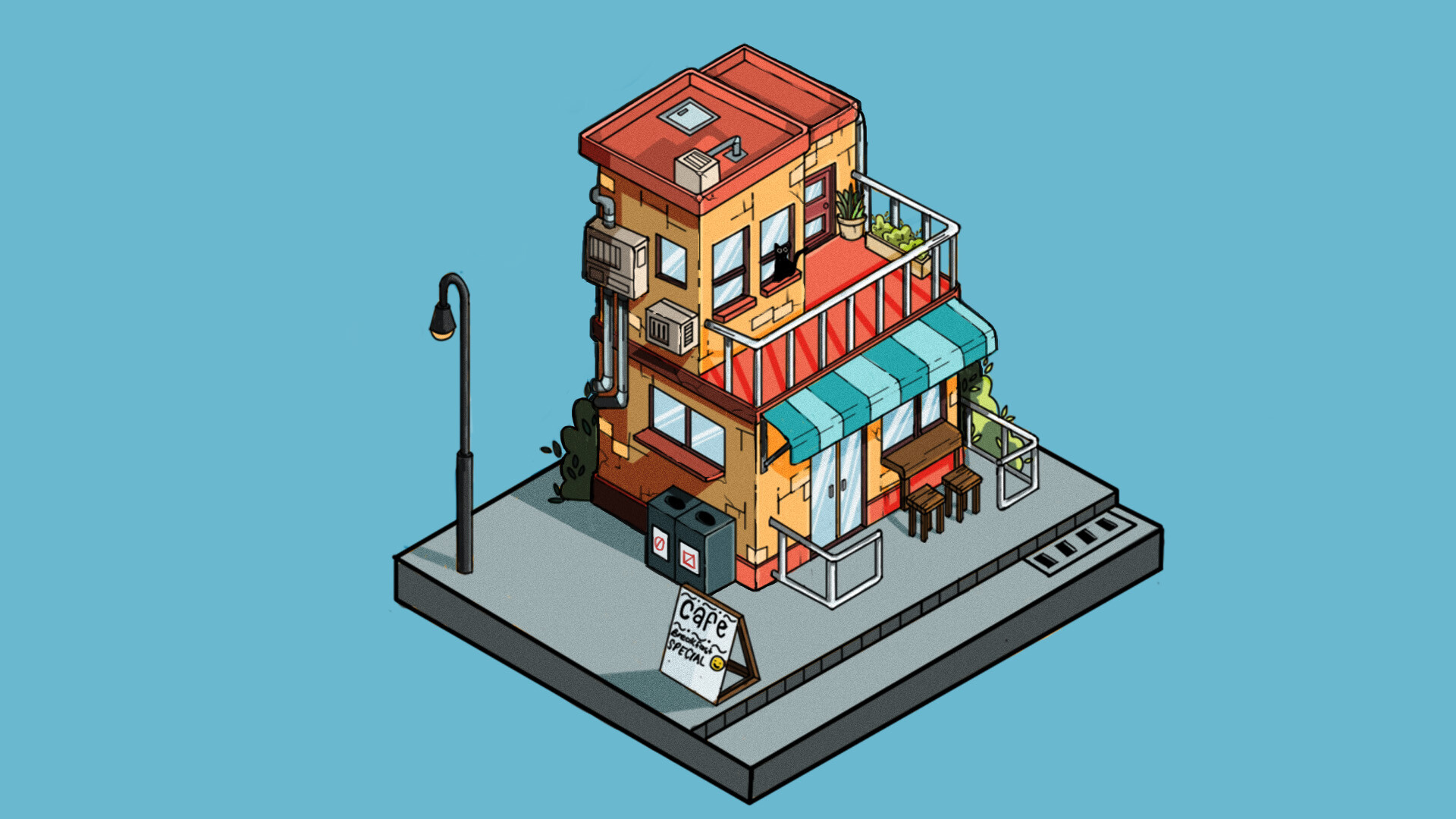 ArtStation - Cafe Isometric design
