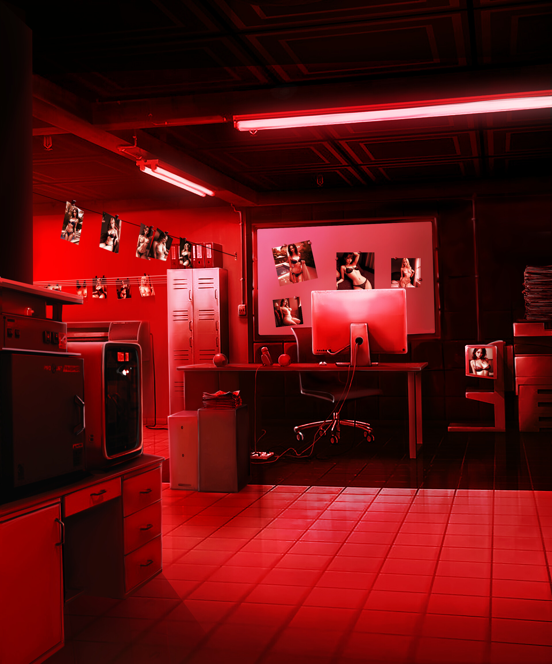 ArtStation - Red room background