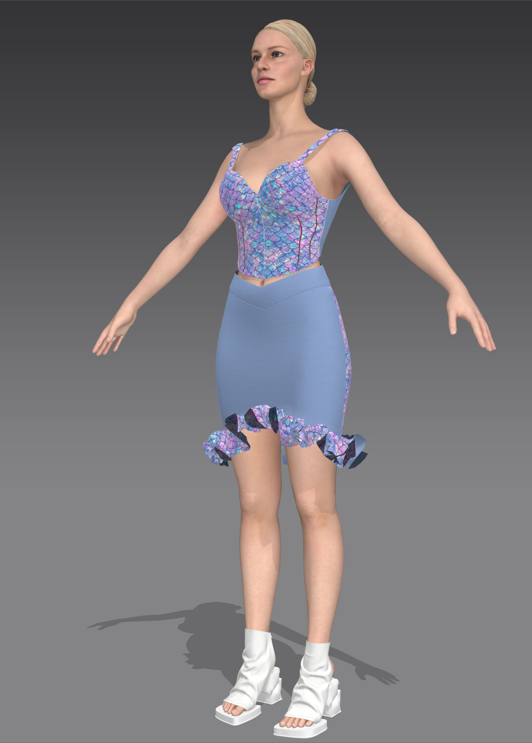 ArtStation - Sequined Elegance: A 3D Fashion design