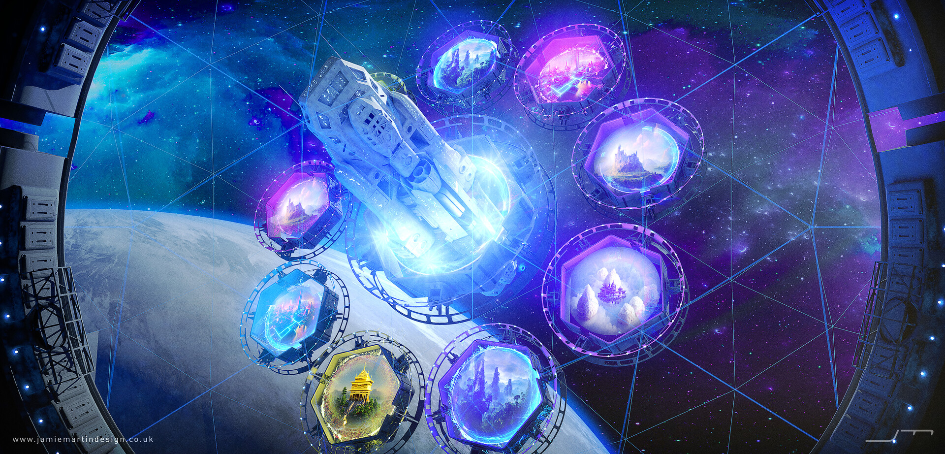 ArtStation - 'Alpha Orbital' Space Station - interior concepts