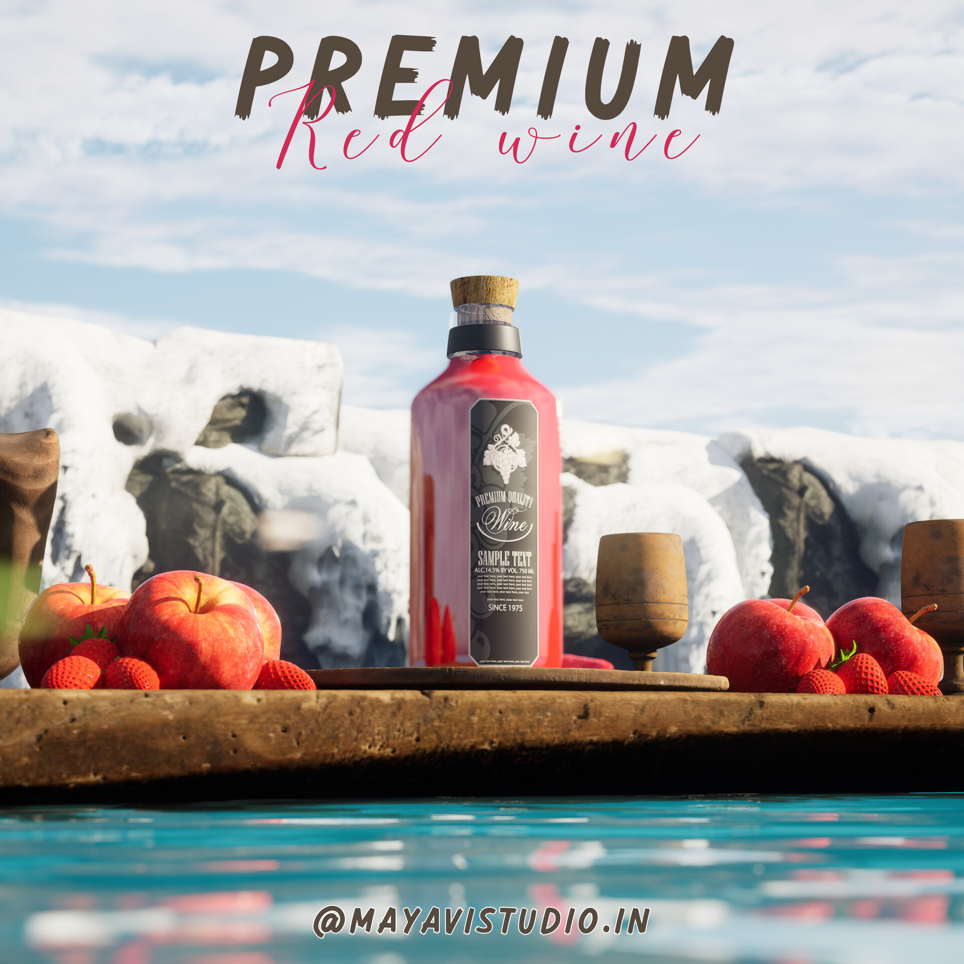 ArtStation - 3D Product Animation ( Premium Red Wine )