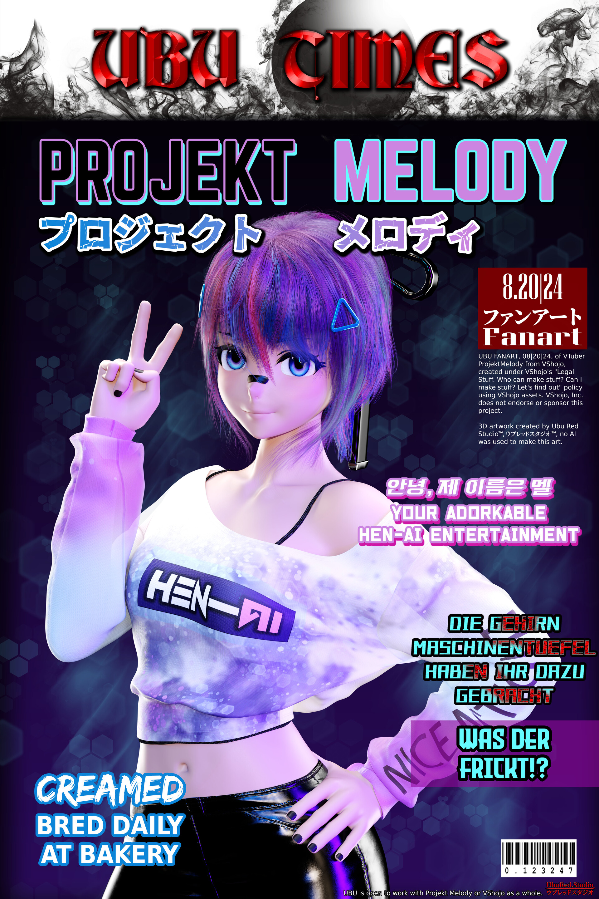 ArtStation - VTuber Projekt Melody Fanart, Anime Simplified 7K HD