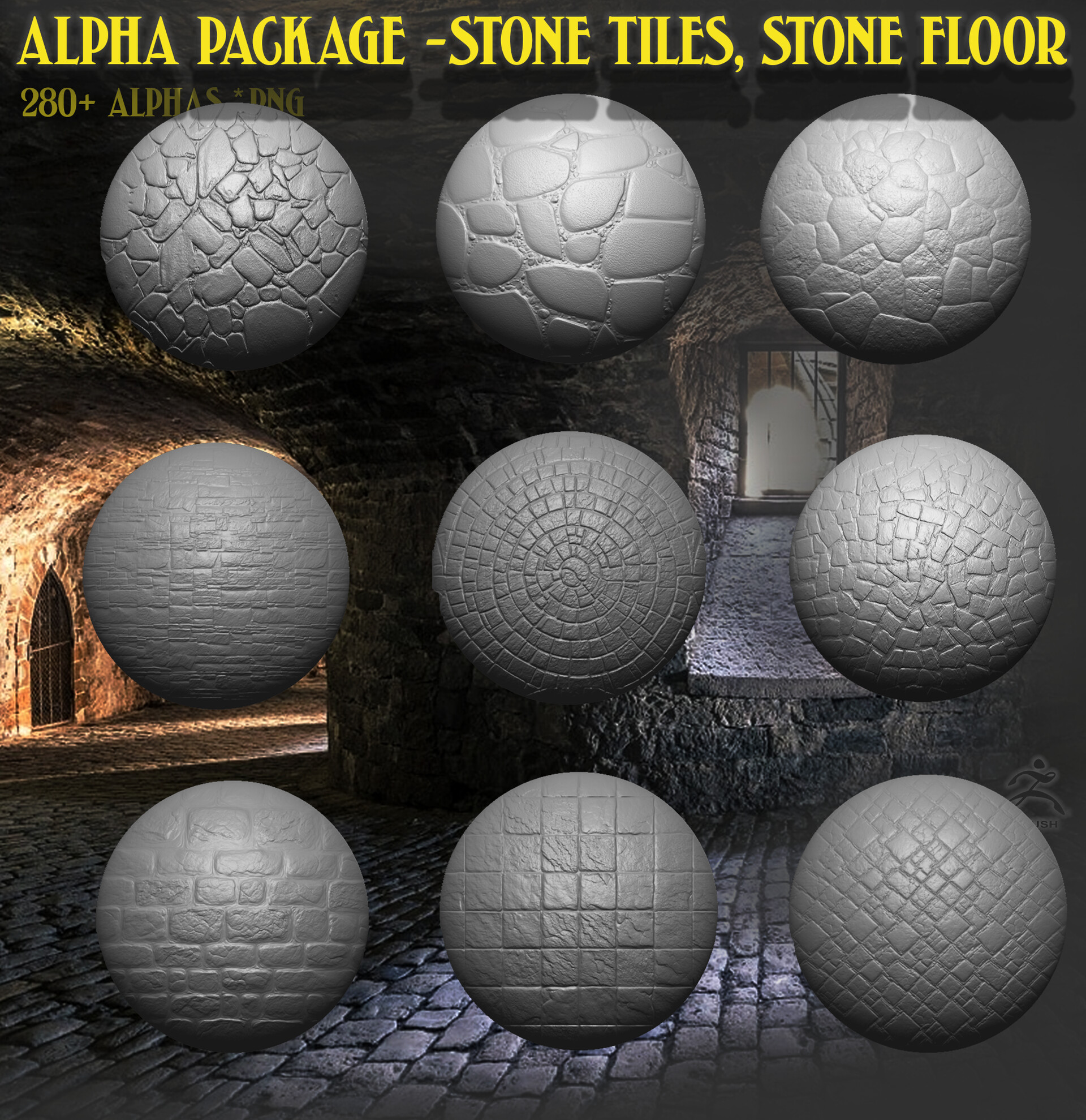 ArtStation - Alpha package -stone tiles, stone floor.