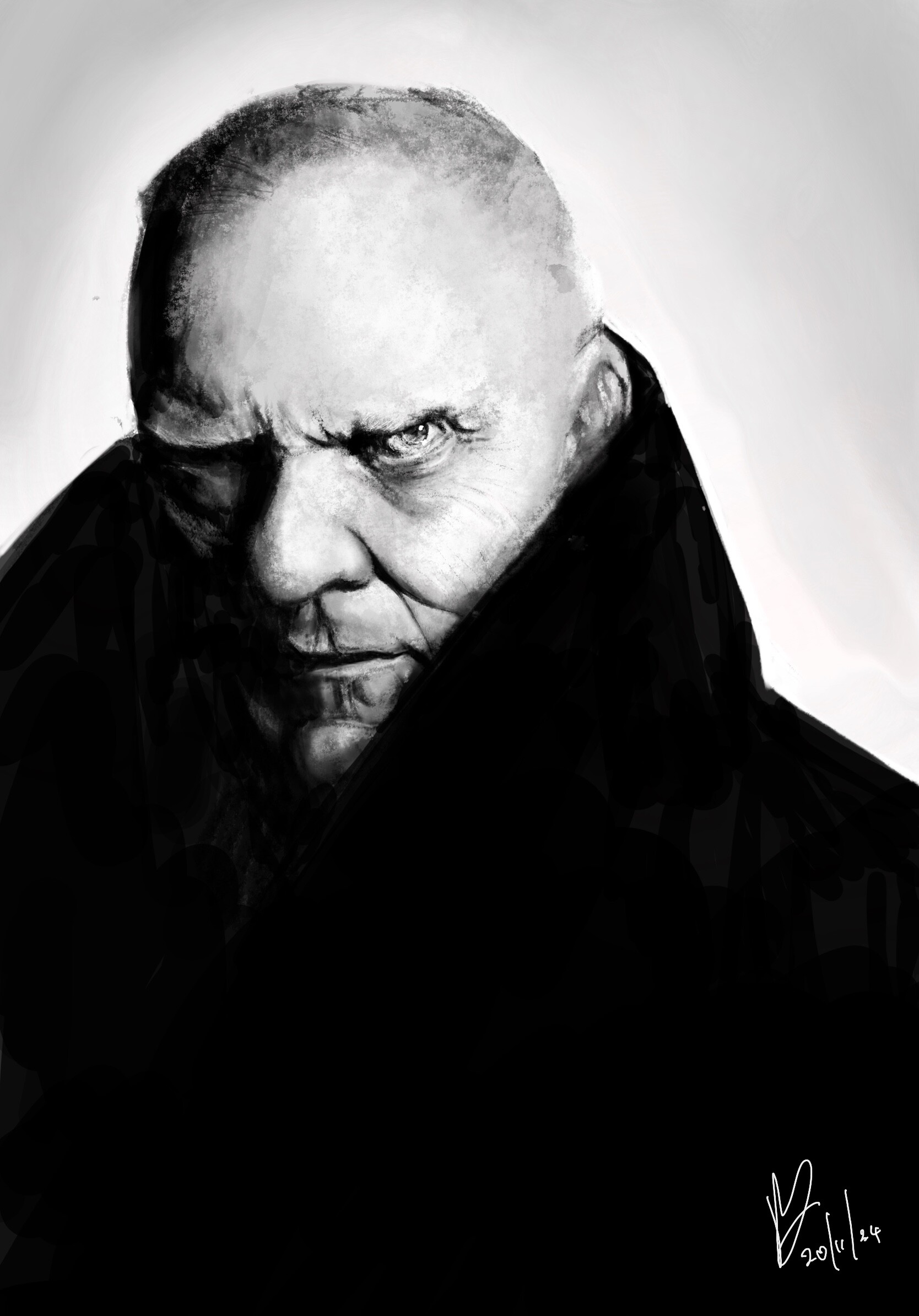 ArtStation - Malcom McDowell - practice portrait