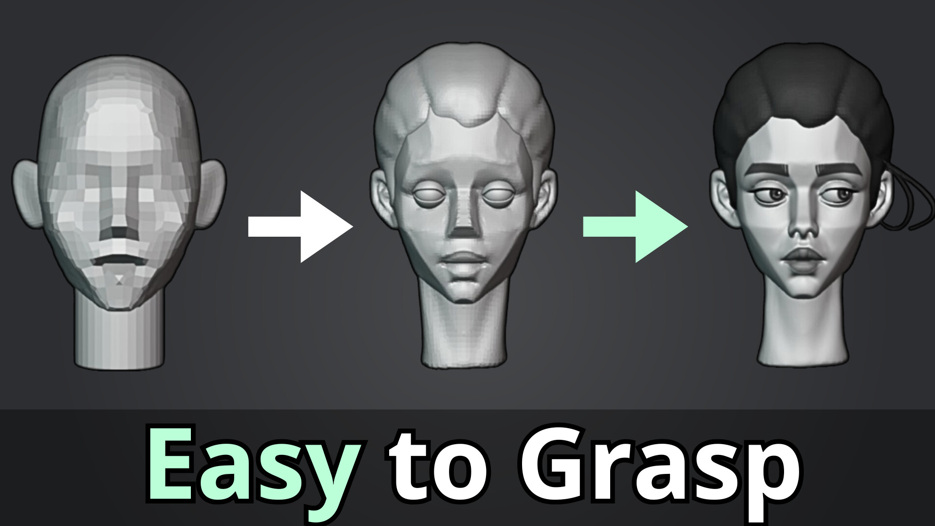 Marat Nurgaliyev - Stylized Female Heads Sculpting in Blender Course