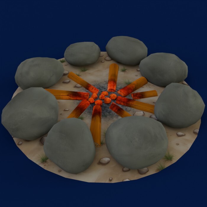 ArtStation - Stylized campfire 3d Model