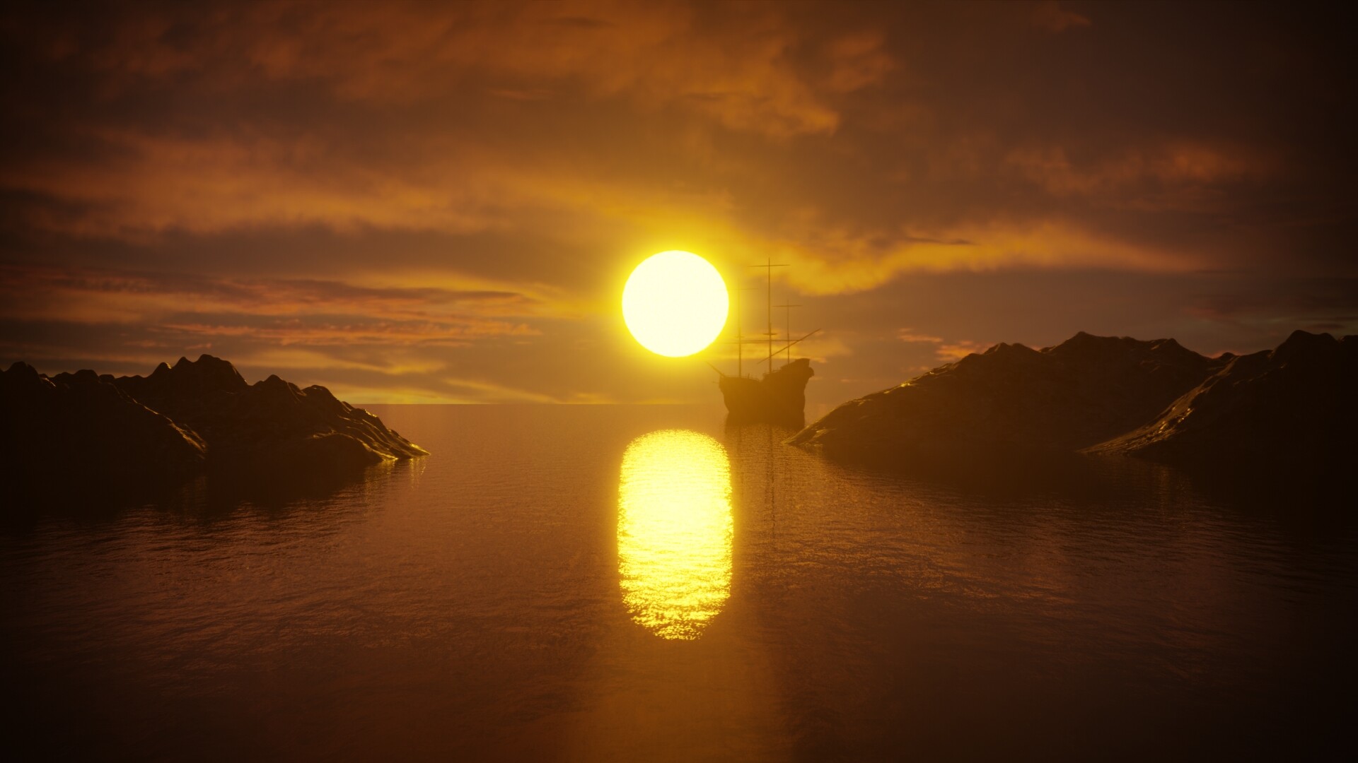 ArtStation - Ocean Sunset