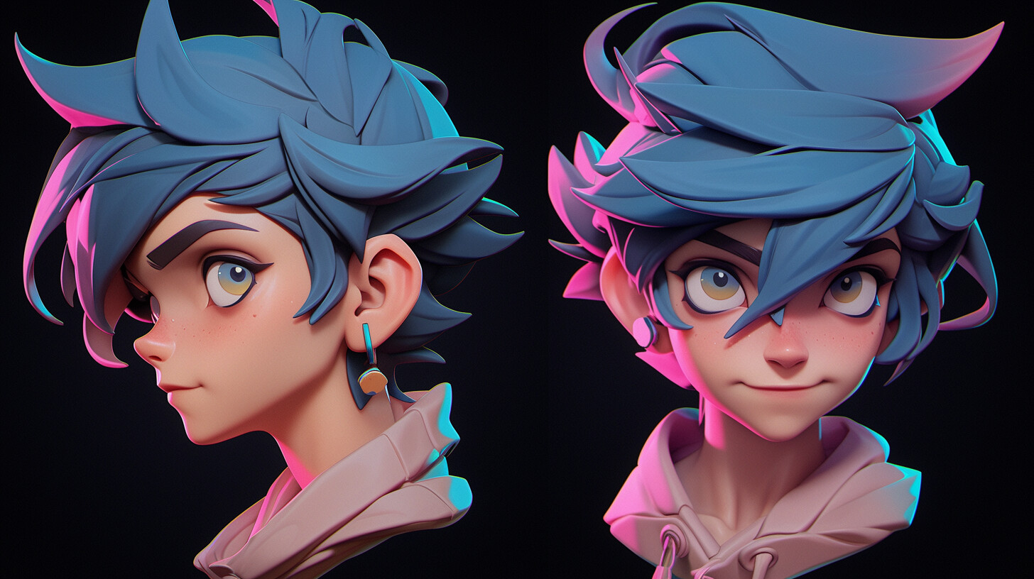 3D Head Sculpt References in 4K - Tika Art - +300 Stylized Anime Male ...