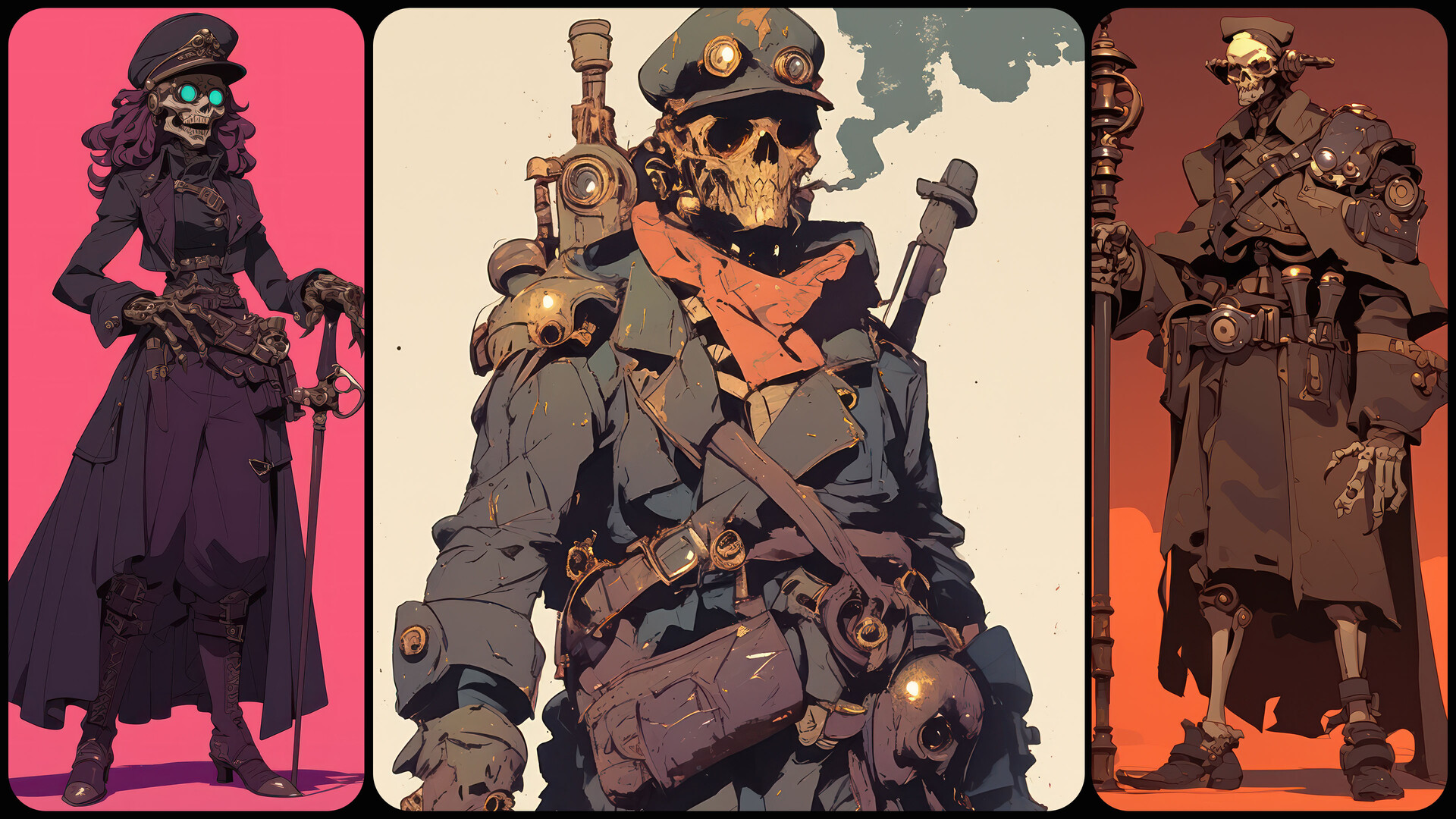 Ferial Studio - 🔹290 Steampunk Undead - Cartoon Character Reference ...