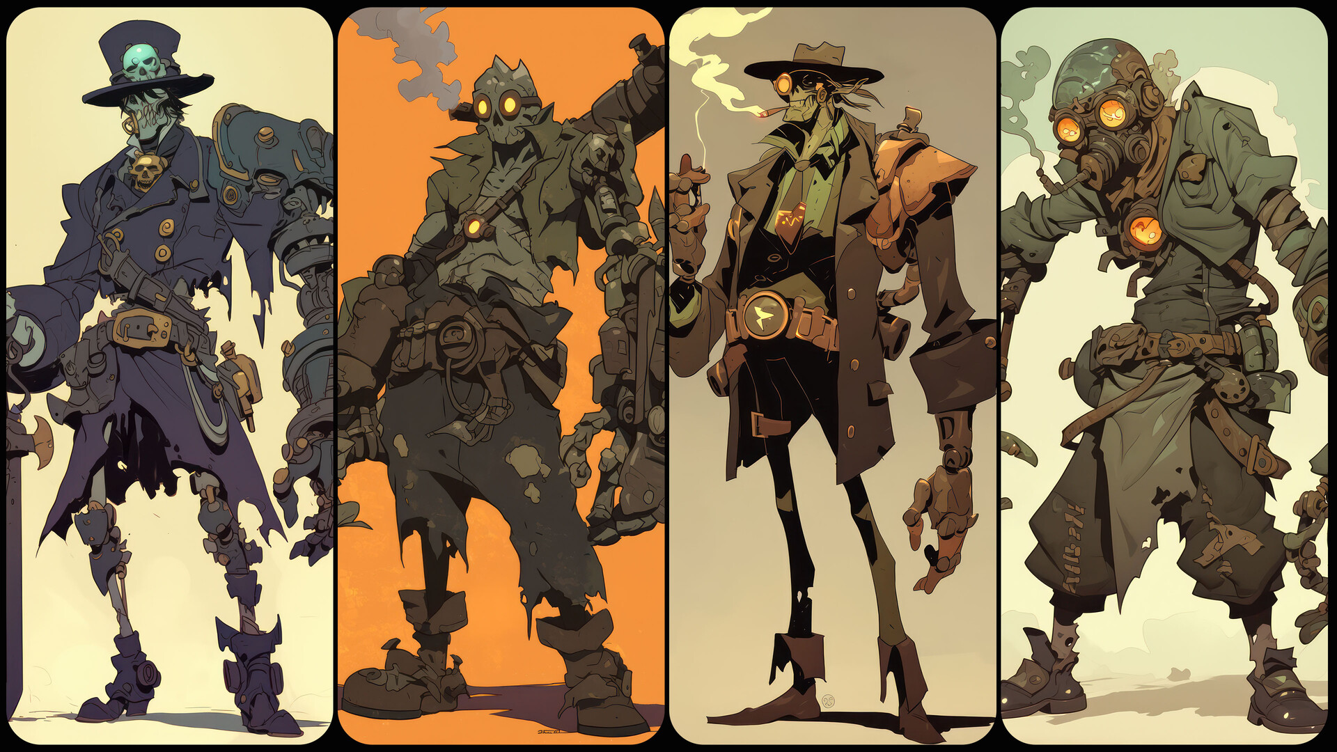 Ferial Studio - 🔹290 Steampunk Undead - Cartoon Character Reference ...