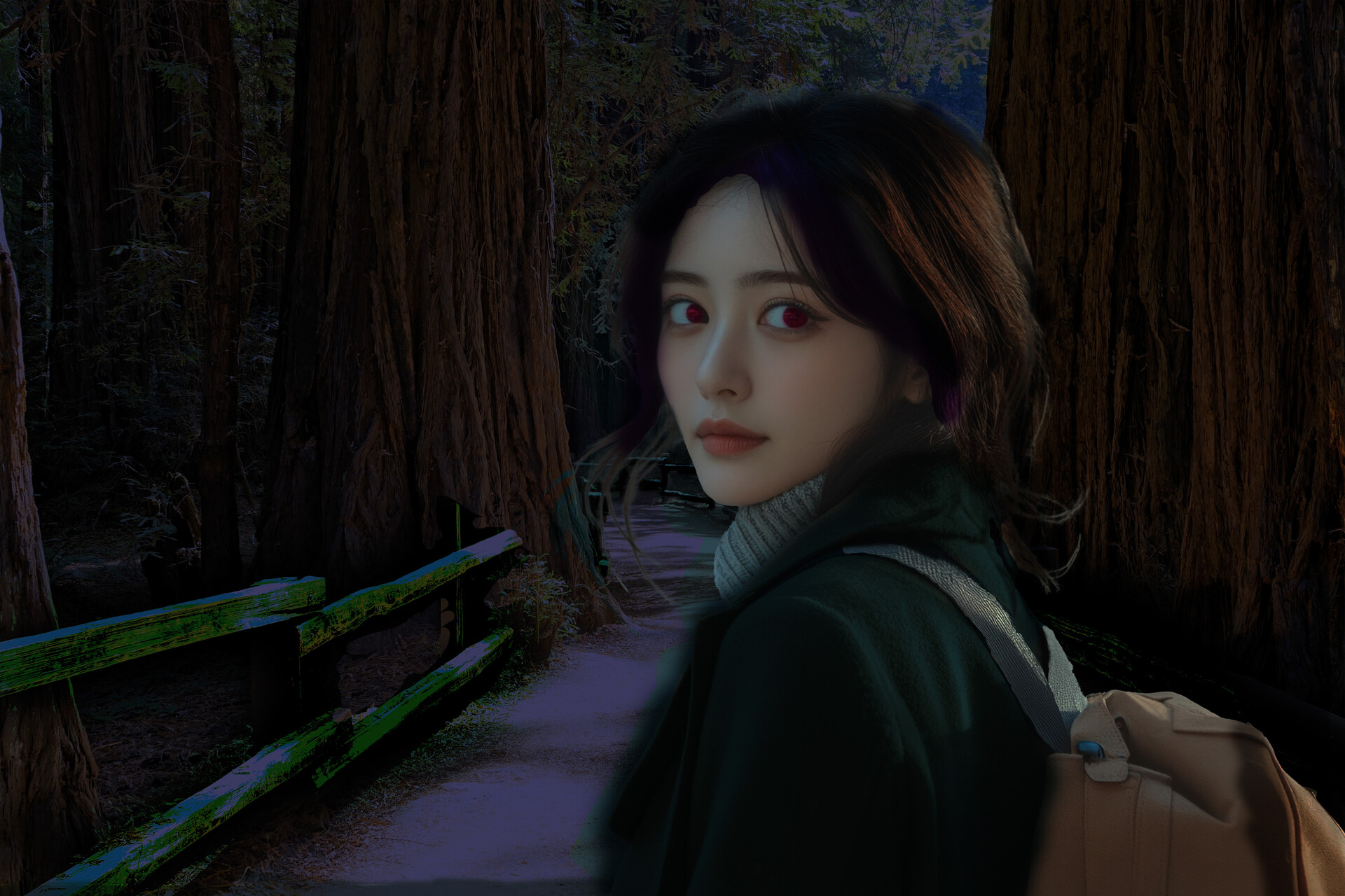 ArtStation - Lady Walking Down the Trail